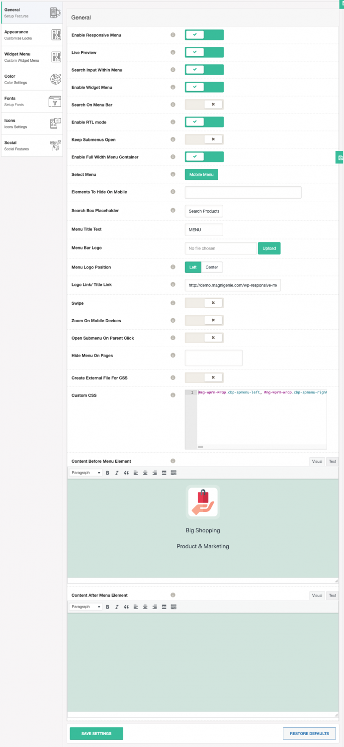 WP Responsive Menu Pro - MagniGenie